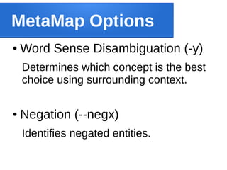 Unified Medical Language System & MetaMap | PPT