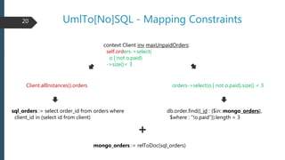 UMLtoNoSQL : From UML domain models to NoSQL Databases | PPT
