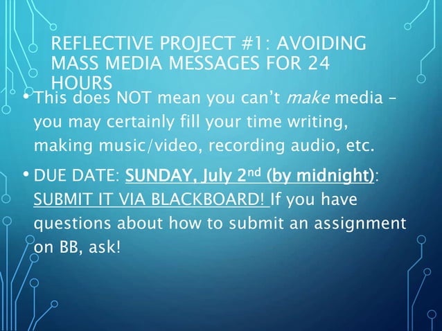 COMM 101-Reflective Project #1 | PPT