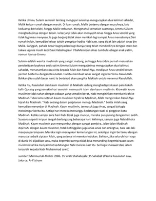 Ummu Sulaim, Pelindung Nabi di Medan Perang.docx