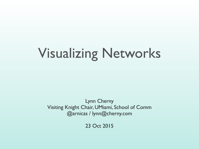 Visualizing Networks | PPT