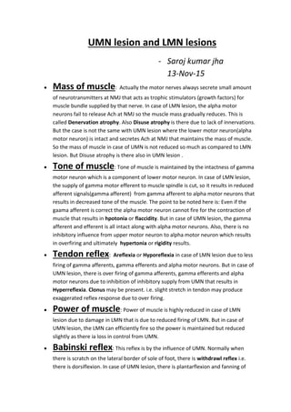 UMN lesion and LMN lesions | PDF