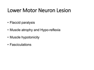 Upper Motor Neuron, Lower Motor Neuron and Brown Sequard Syndrome | PPTX