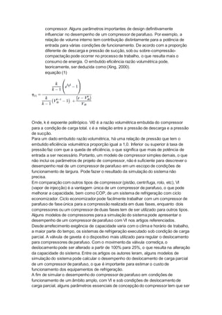 Um novo modelo de compressor de parafuso para a simulação do sistema de ...