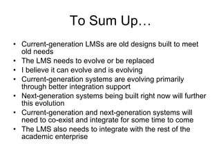 W(h)ither the LMS? | PPT | Computer Software and Applications | Computing