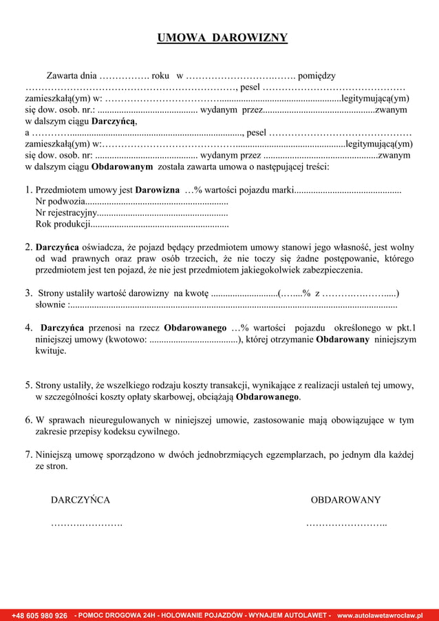 Umowa darowizny-samochodu | PDF