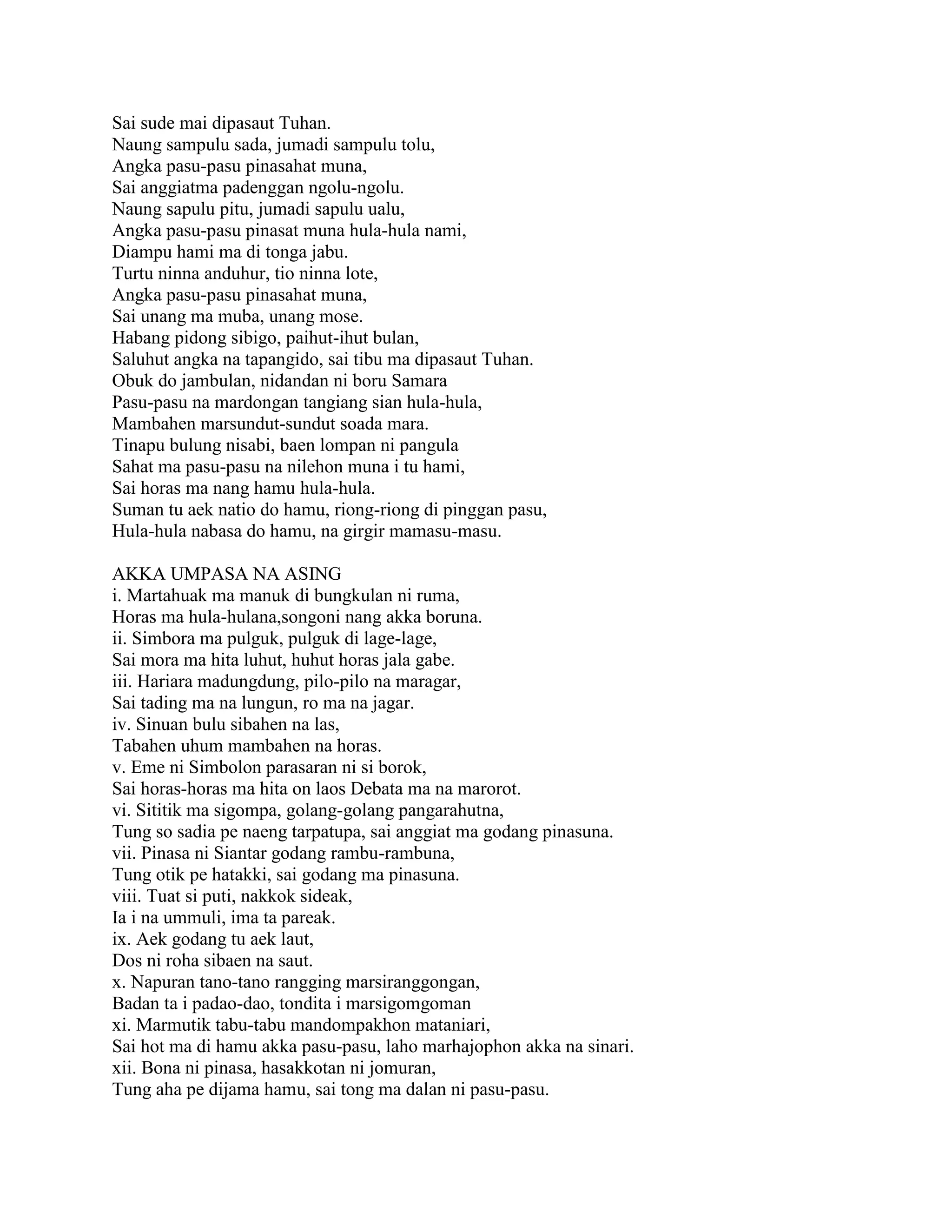 Umpasa Ni halak Batak | DOCX