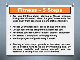 Baseball and Softball Officials' Offseason Strengthening Exercises | PPTX