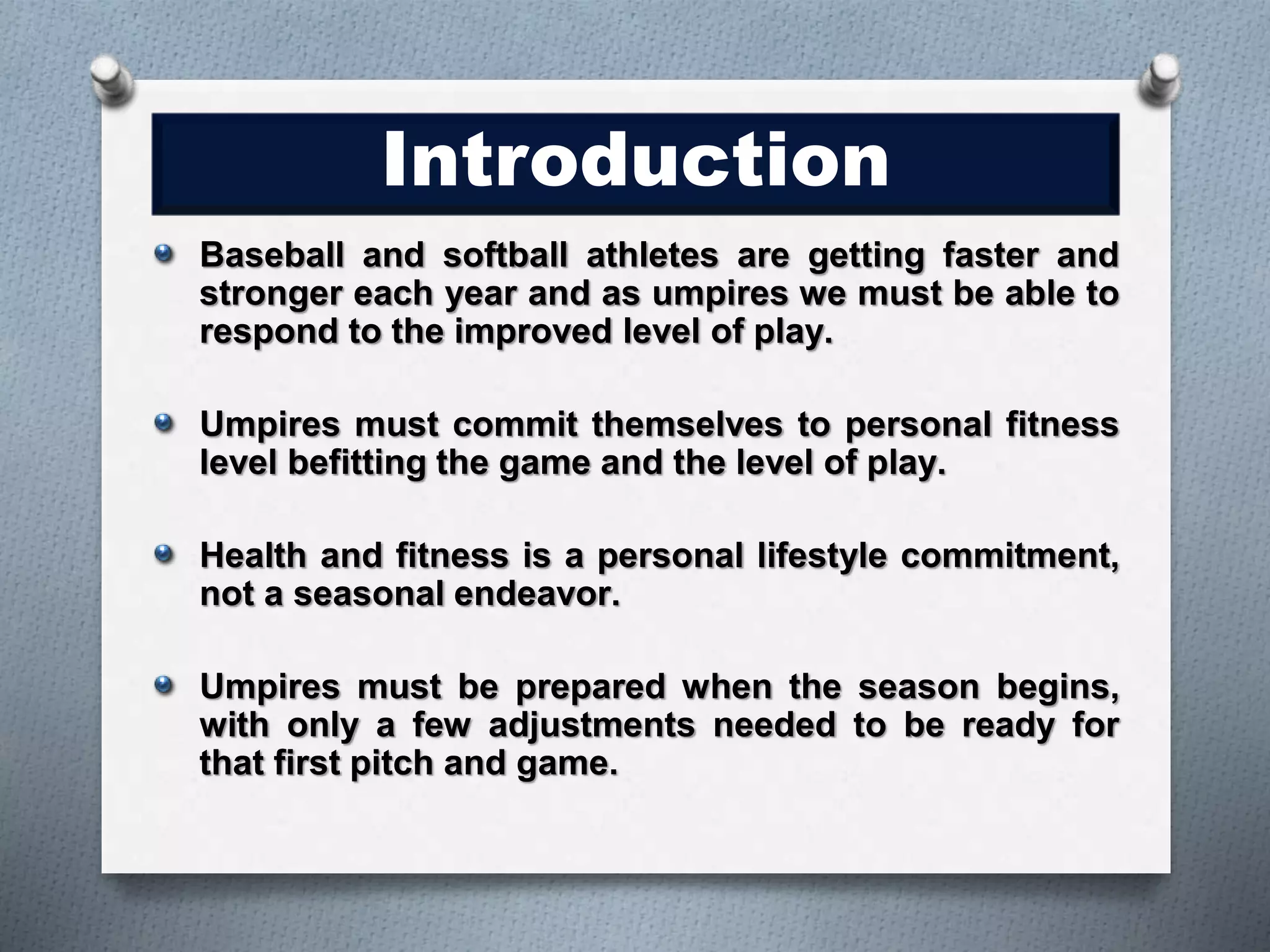 Baseball and Softball Official's Offseason Stretching Exercises | PPTX