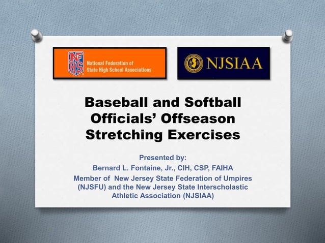 Baseball and Softball Official's Offseason Stretching Exercises | PPTX ...