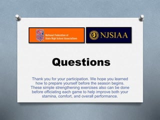 Baseball and Softball Official's Offseason Stretching Exercises | PPT