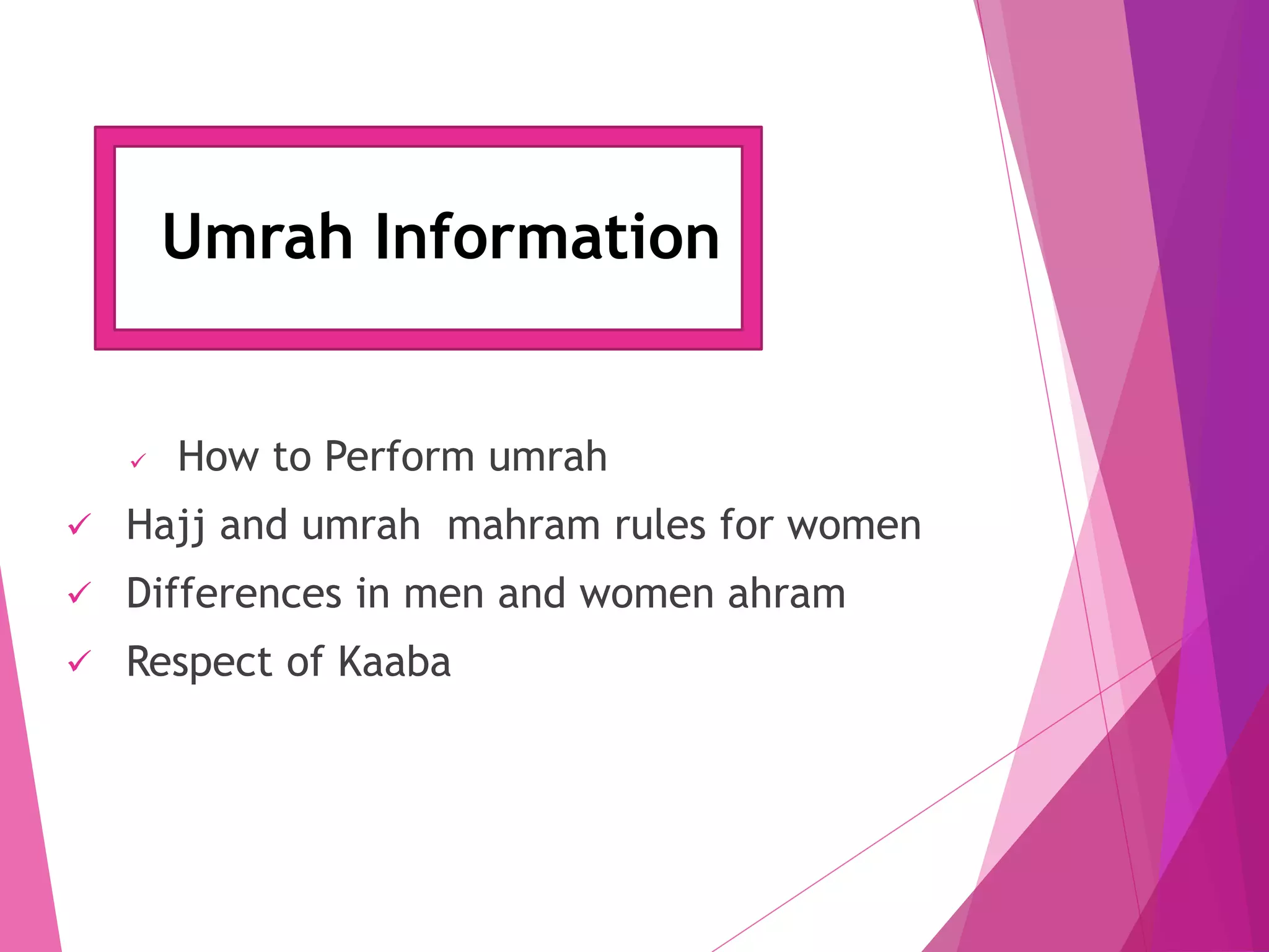 umrah procedure guide | PPT