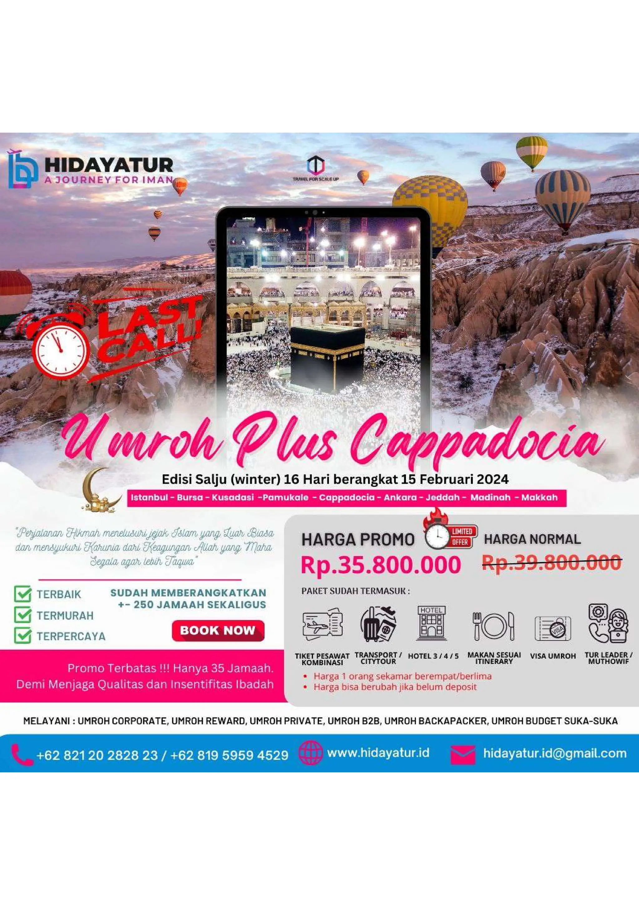 Umroh Plus Cappadocia 16 hari -Hidayatur | PDF