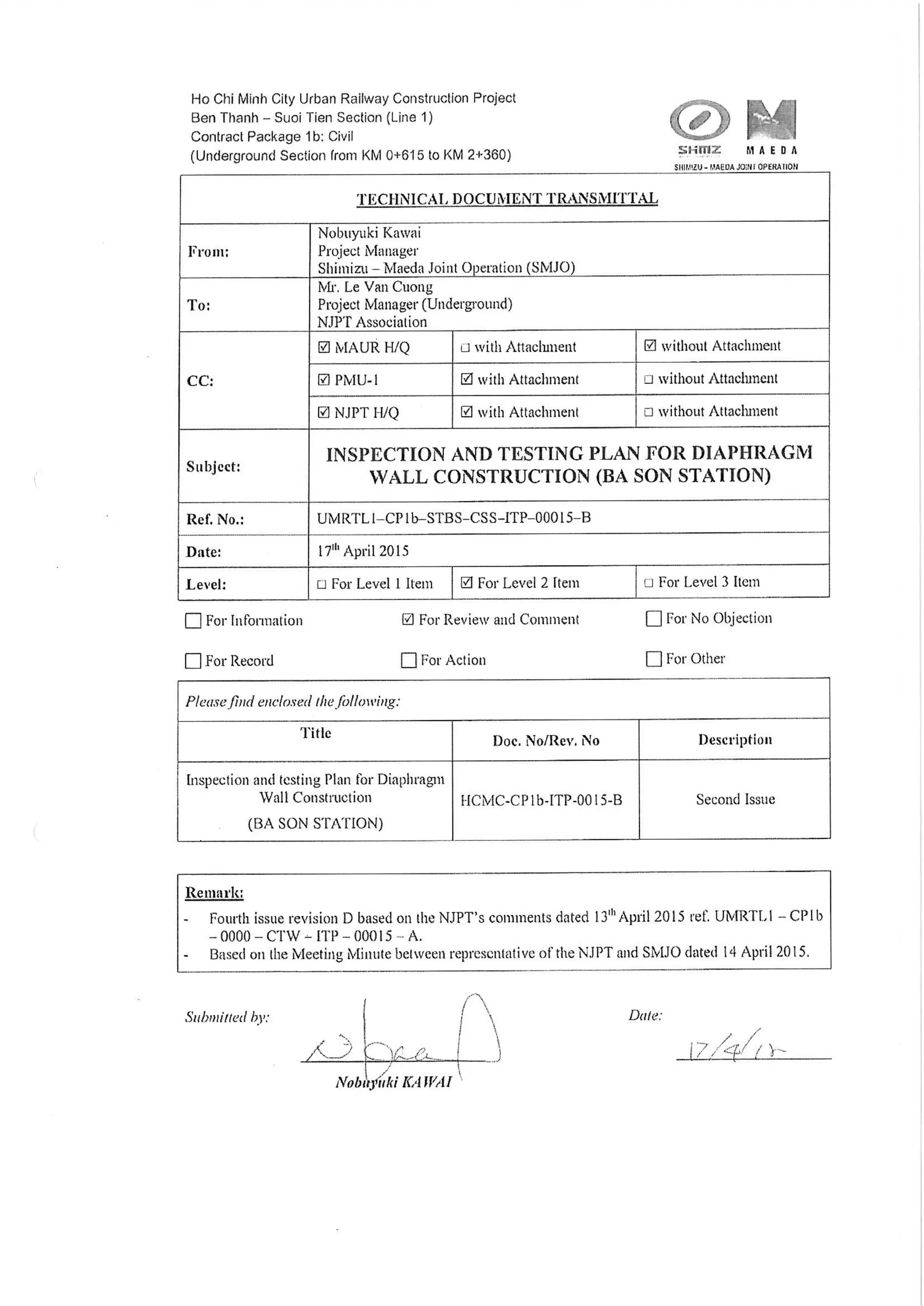 Umrtl1 cp1b-stbs-cws-mst-00033-d-method statement for construction of ...
