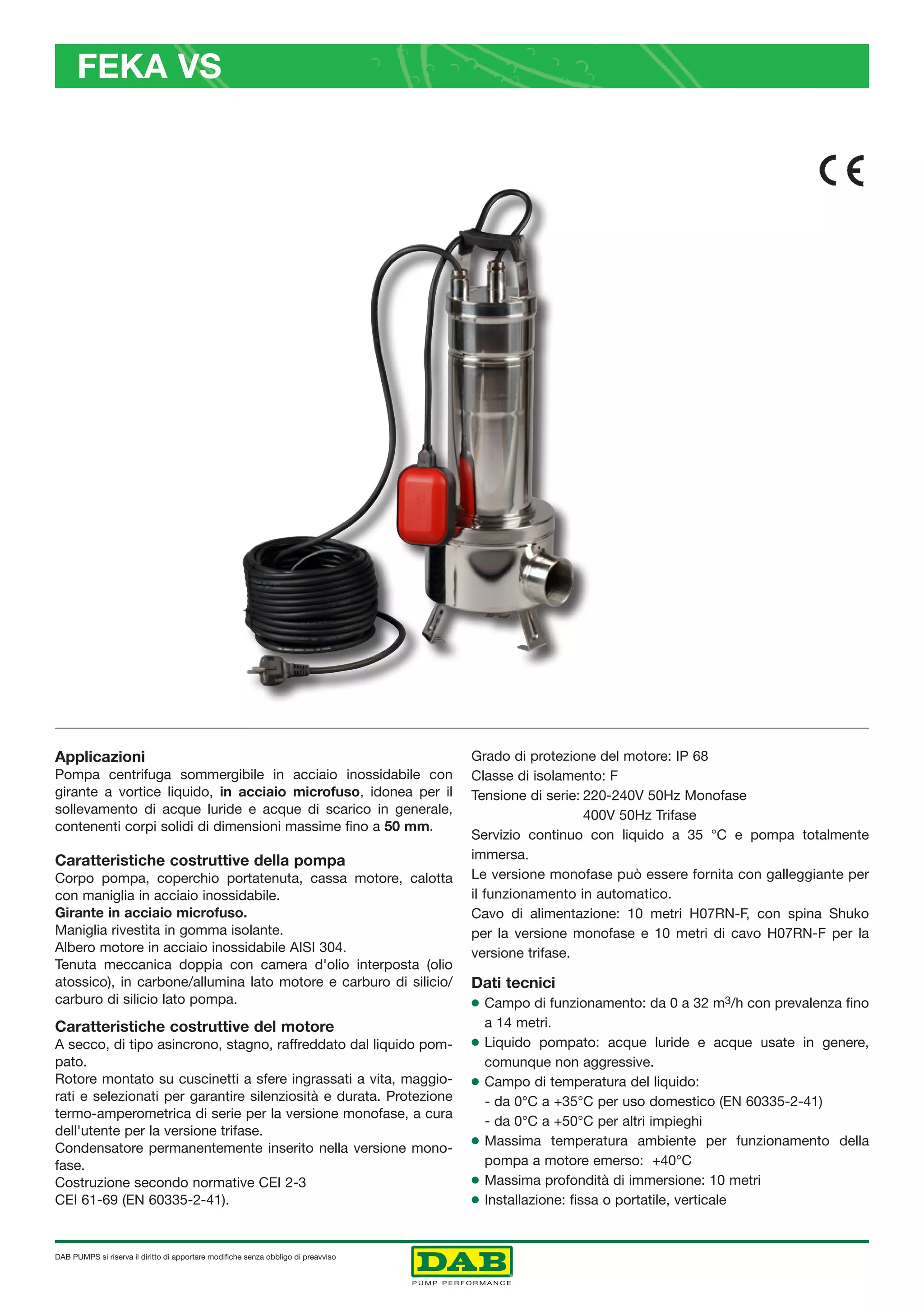 DAB FEKA 550 - 750 - Fornid | PDF