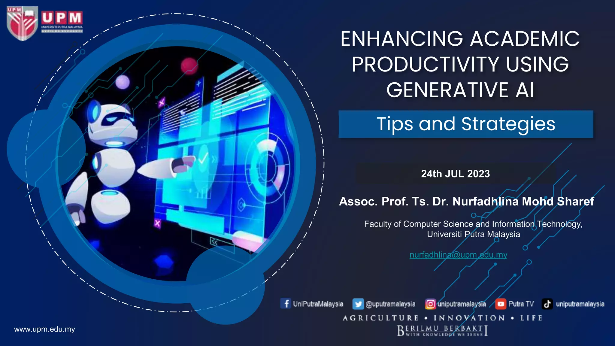 Enhancing academic productivity using Gen AI | PPTX
