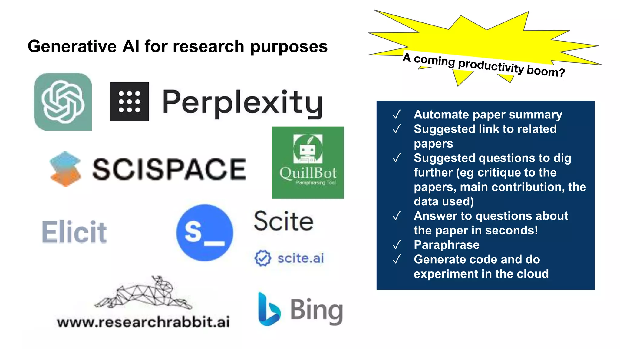 Enhancing academic productivity using Gen AI | PPTX