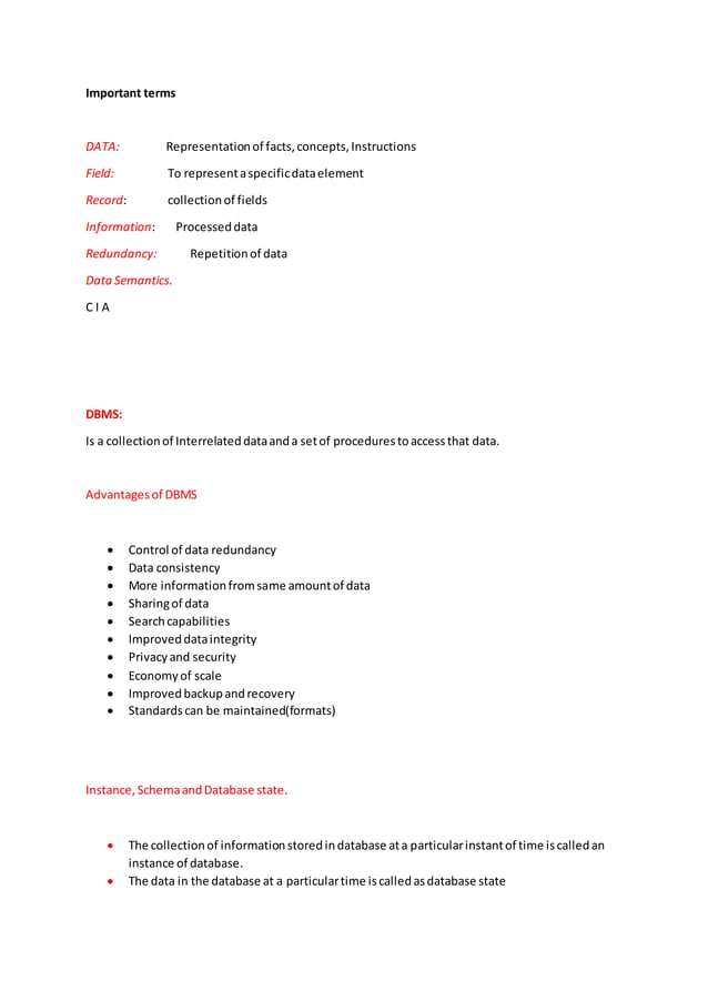 Introduction Of Database In Dbms Pdf
