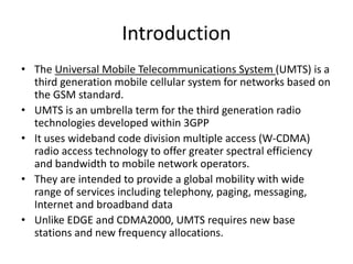 Universal Mobile Telecommunication System (UMTS)- Evolution from 2G to ...