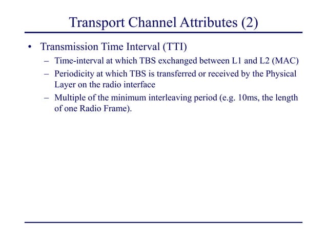 UMTS Channel Overview - Transport/logical | PPT