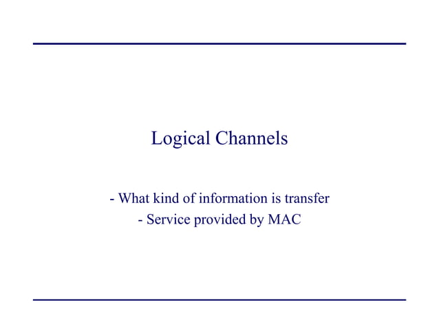UMTS Channel Overview - Transport/logical | PPT
