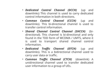 umts logical channels, it's type and description | PPT