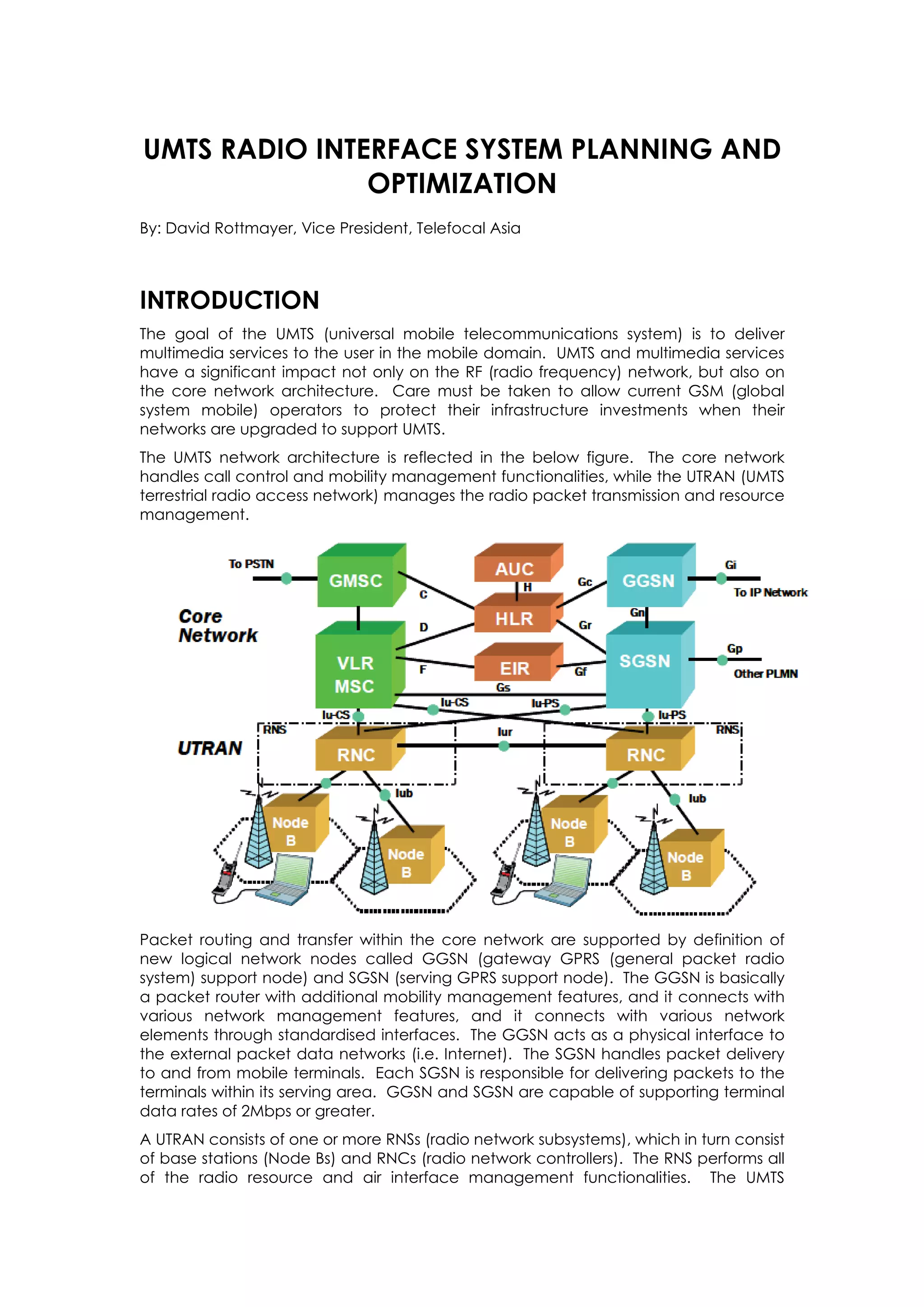 Umts Radio Interface System Planning And Optimization | PDF