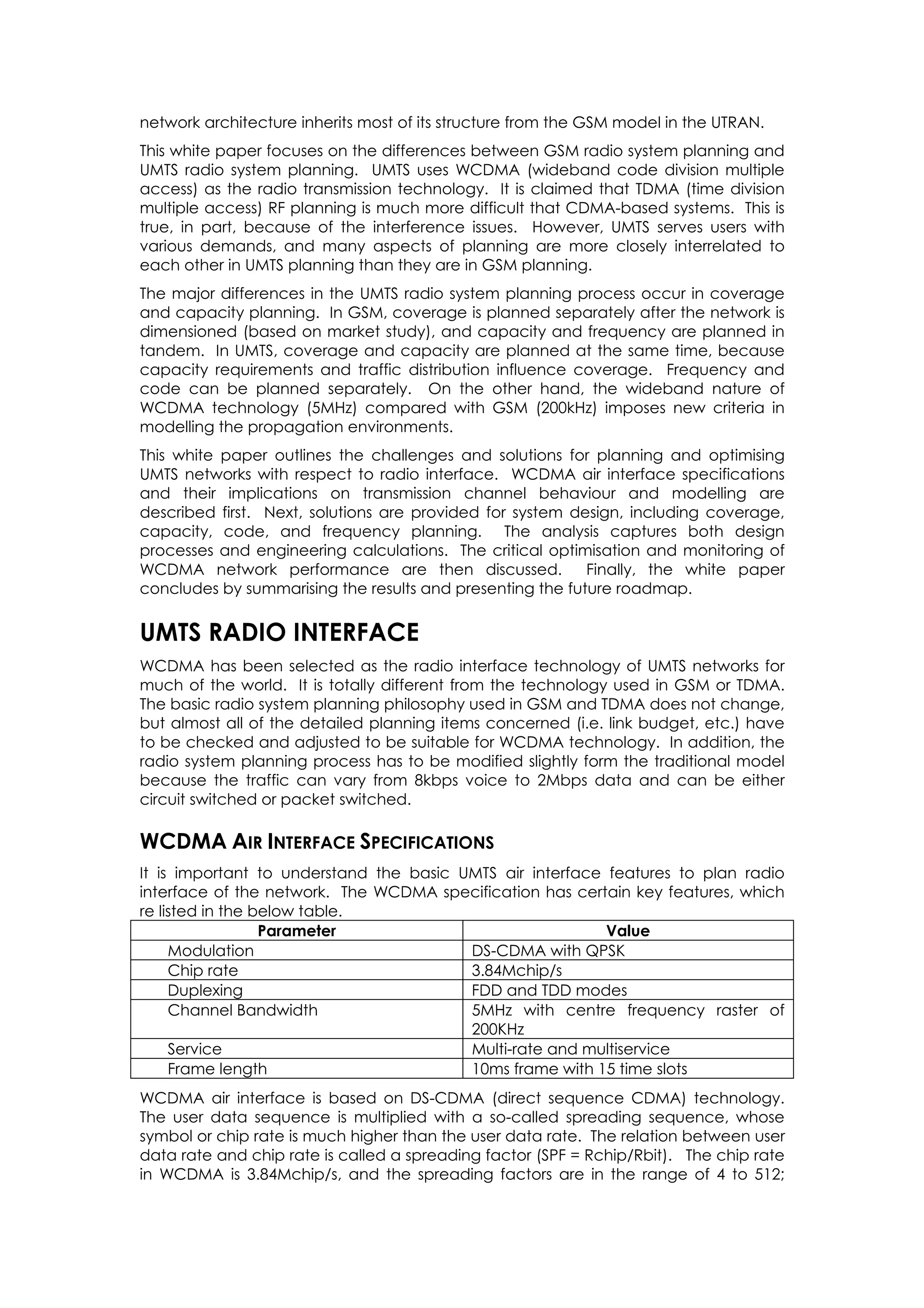 Umts Radio Interface System Planning And Optimization | PDF
