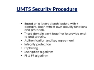UMTS security procedure: authentication and key procedure | PPT