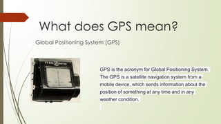 GPS | PPTX | Auto Navigation Systems | Auto Technology