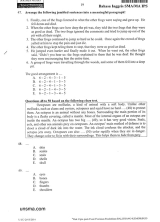 Un bahasa-inggris-sma-2014-paket1 | PDF