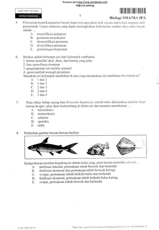 SOAL Un bio-2014-fenomena-eubacteria-perhatikan | PDF