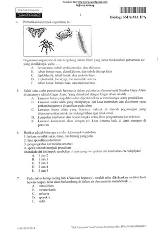 SOAL Un bio-2014-penggunaan-perhatikan-perhatikan | PDF