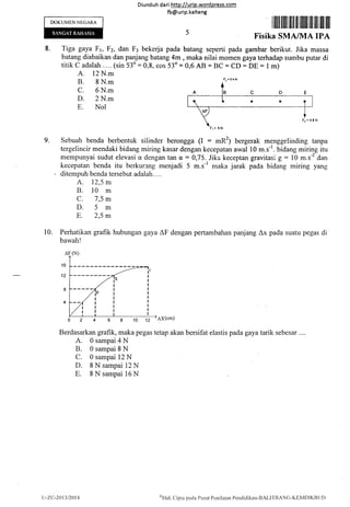 UN Fisika SMA 2014 | PDF