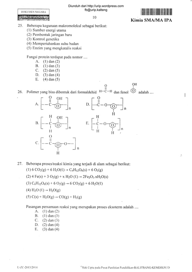 Soal Un kimia-2014-ch4-x23 | PDF