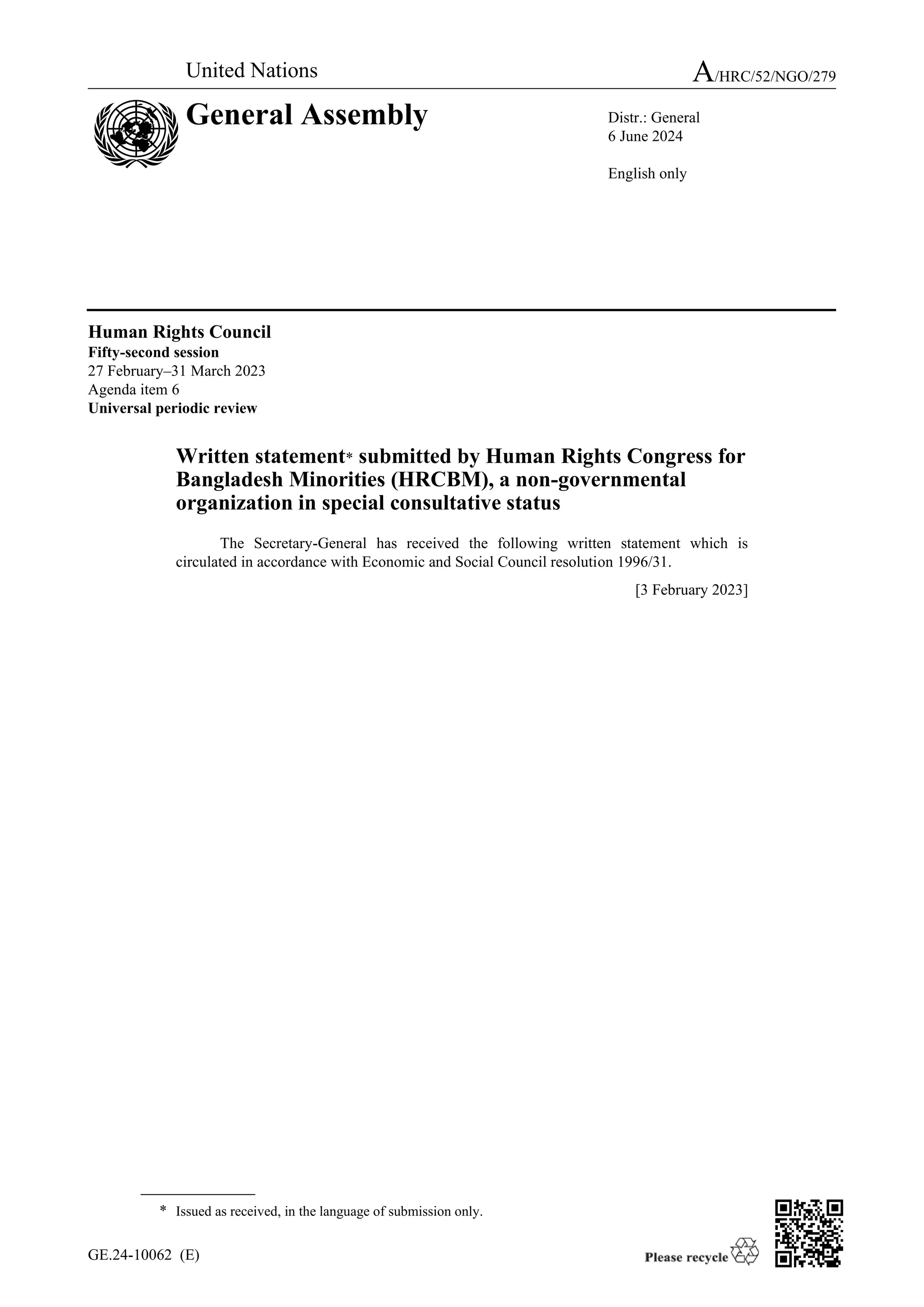 Ongoing, Recurring and Unacknowledged Genocidal Crime against ...
