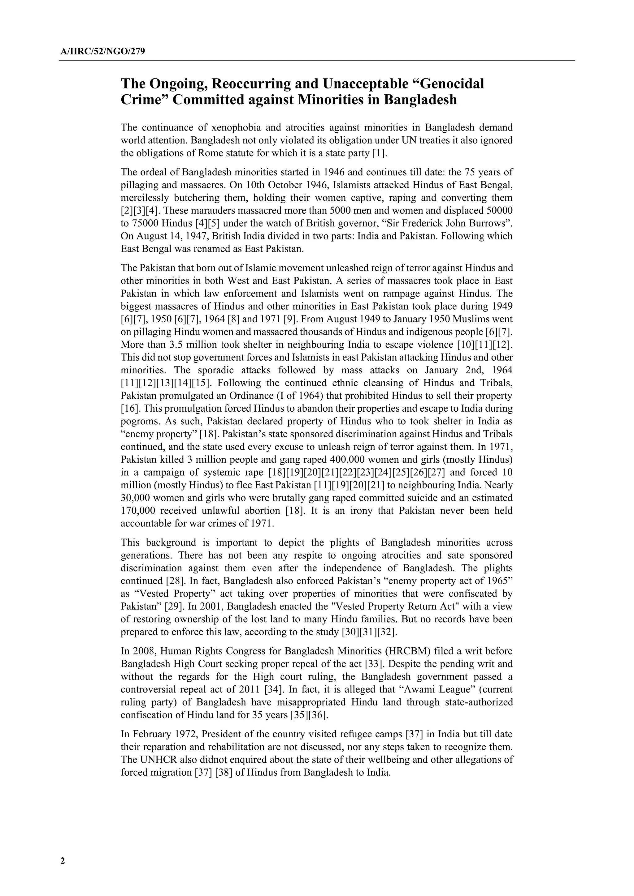 Ongoing, Recurring and Unacknowledged Genocidal Crime against ...