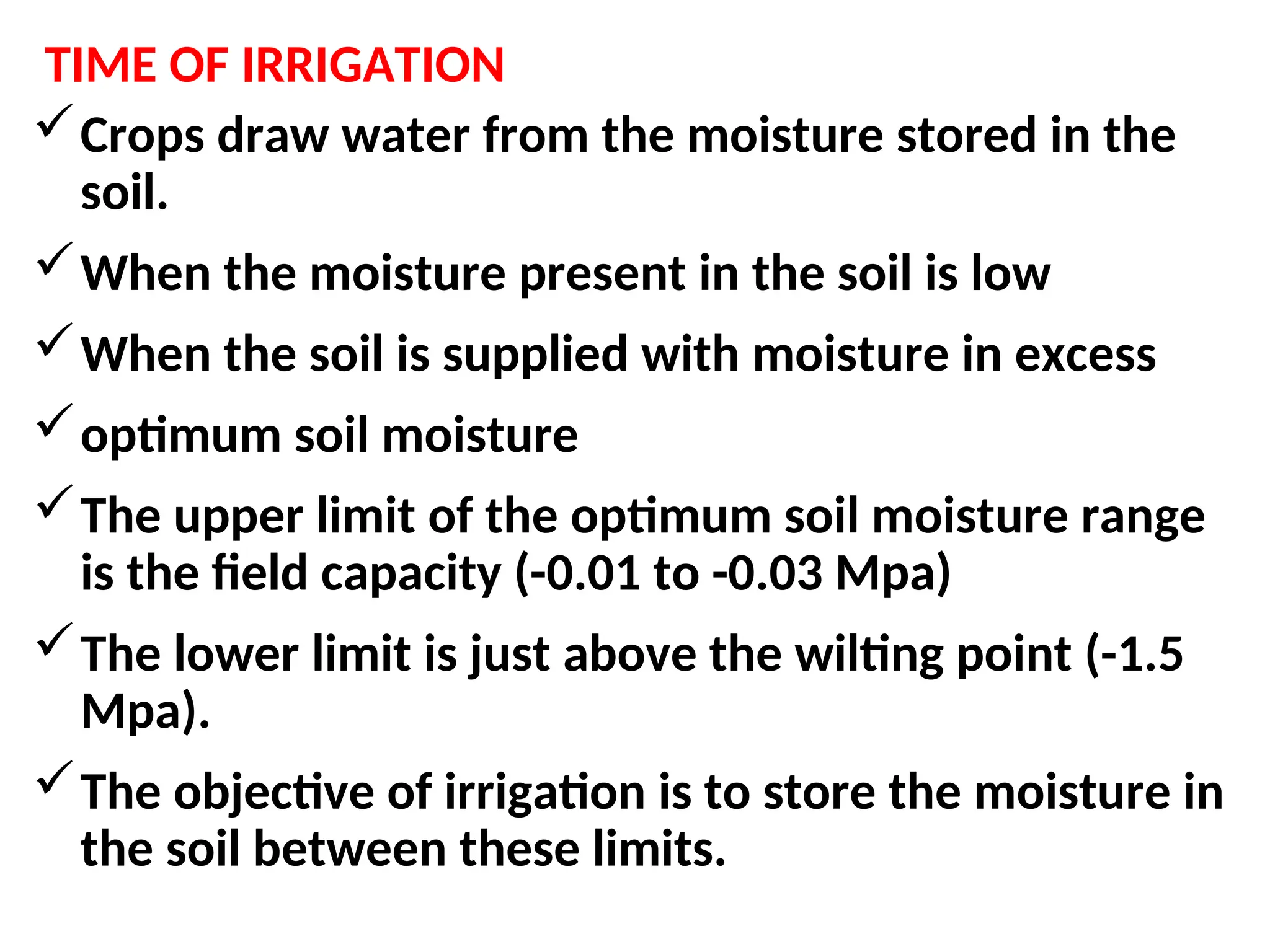 Unit 2 Different irrigation methods for effective application of water ...