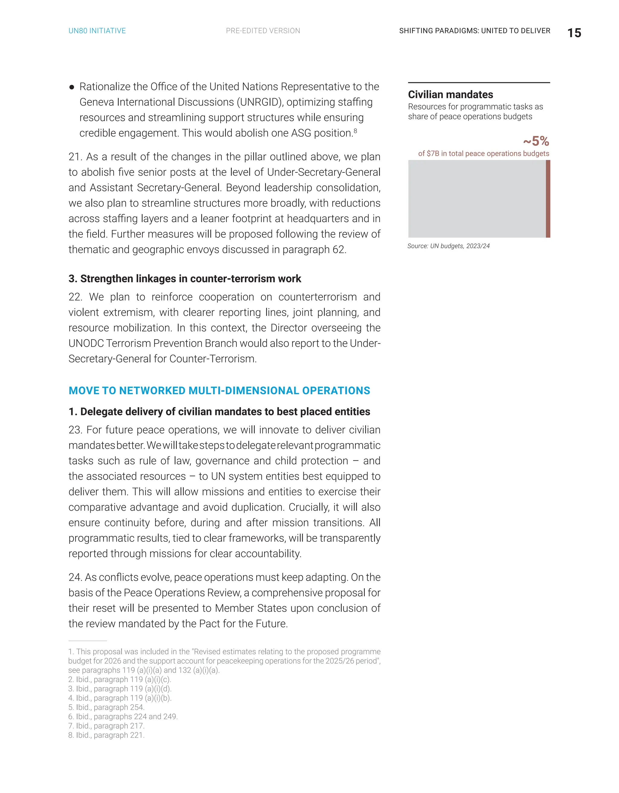 UN SG Report on Workstream 3: Shifting Paradigms: United to Deliver | PDF