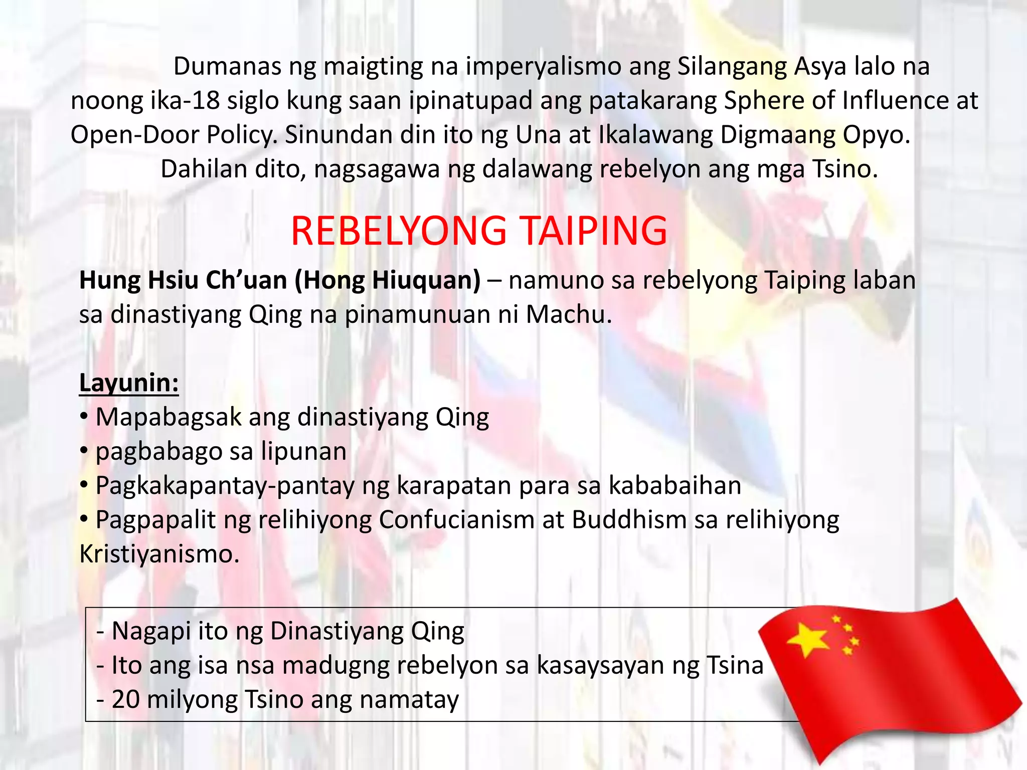 Una at ikalawang yugto ng kolonyalismo at imperyalismo ng mga ...