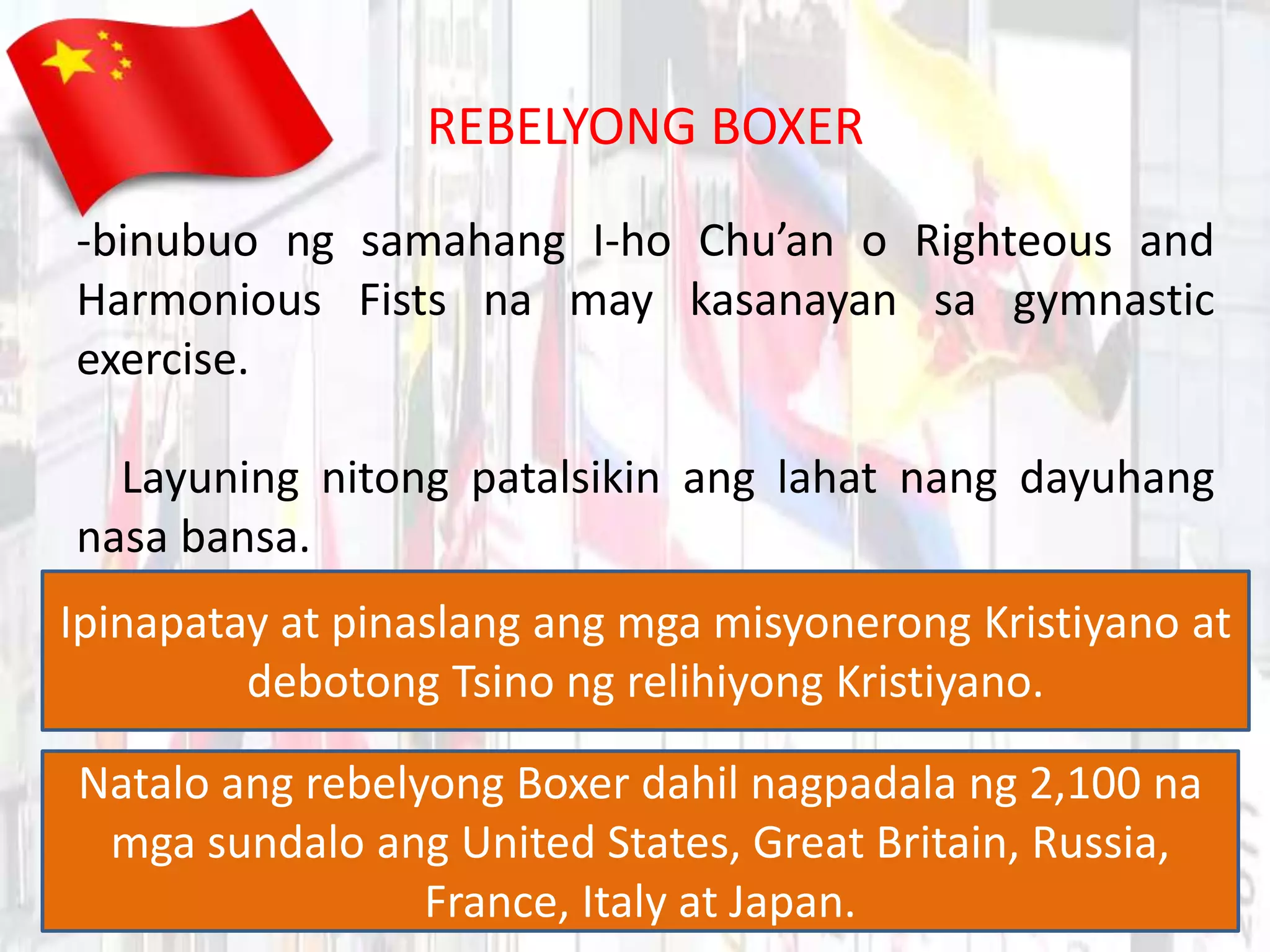 Una at ikalawang yugto ng kolonyalismo at imperyalismo ng mga ...