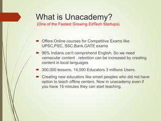 CASE STUDY on Unacademy START-UP Success STORY | PPTX