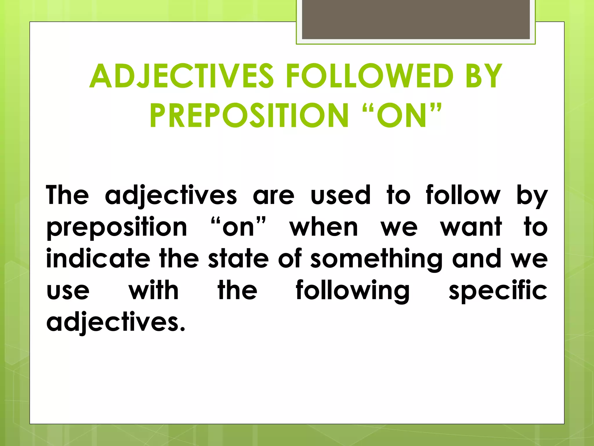 preposition of adjectives | PPTX