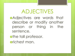 POSITION OF ADJECTIVES | PPTX