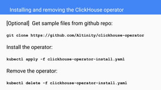 ClickHouse on Kubernetes! By Robert Hodges, Altinity CEO | PDF