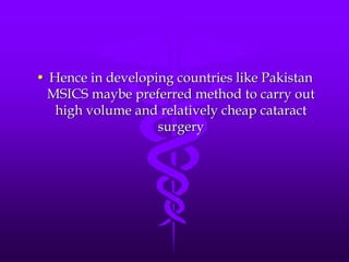 Unaided vision after manual suture less small incision cataract surgery ...