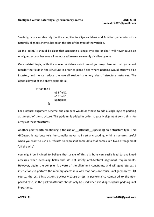 Unalligned versus natureally alligned memory access | PDF | Data ...