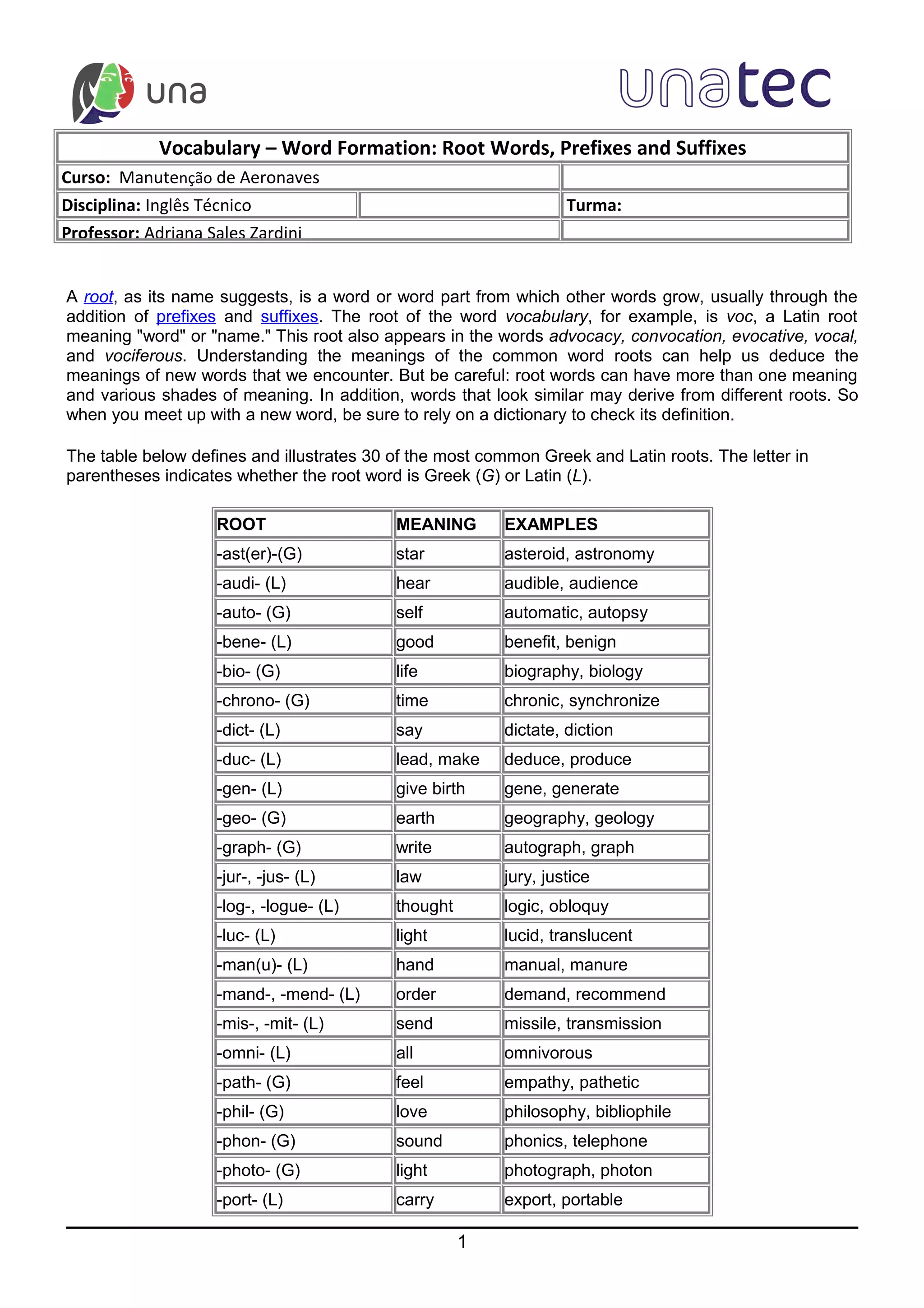 Word formation-root words prefixes and suffixes | DOC