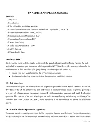 Specialized Agency Of Un