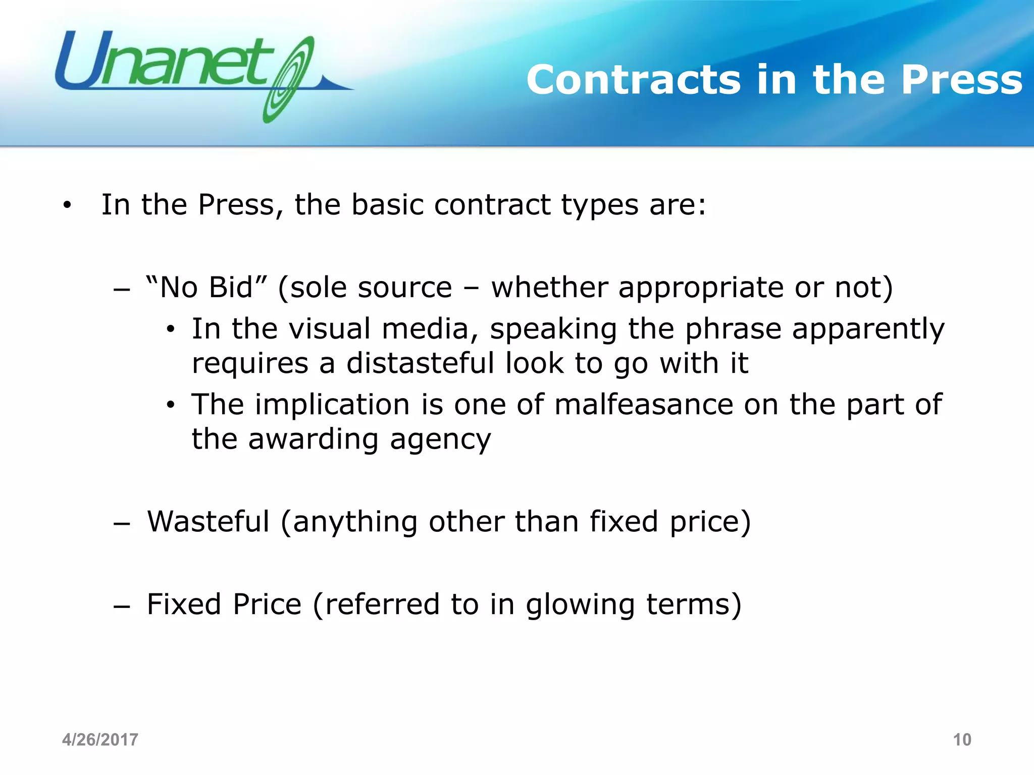 Government Contracts 101 - Understanding the Basics of Contract Types | PDF
